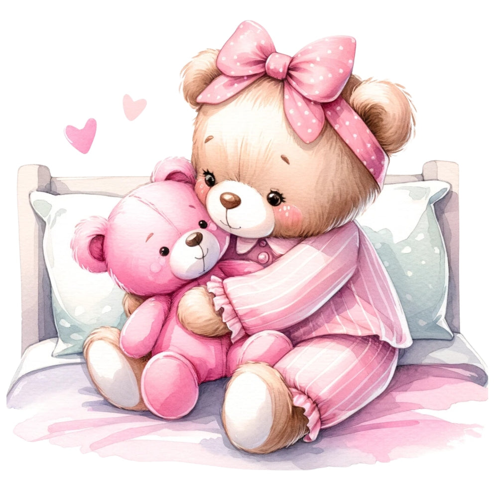 Pink Teddy Bears Fabric Panel 3 – QuiltingFabricPanels.com