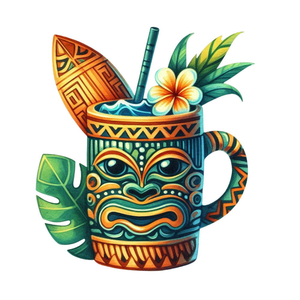 Tiki Cups Fabric Panel 5 – QuiltingFabricPanels.com