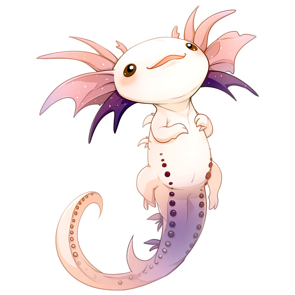 Cartoon Axolotl Fabric Panel 14 – QuiltingFabricPanels.com
