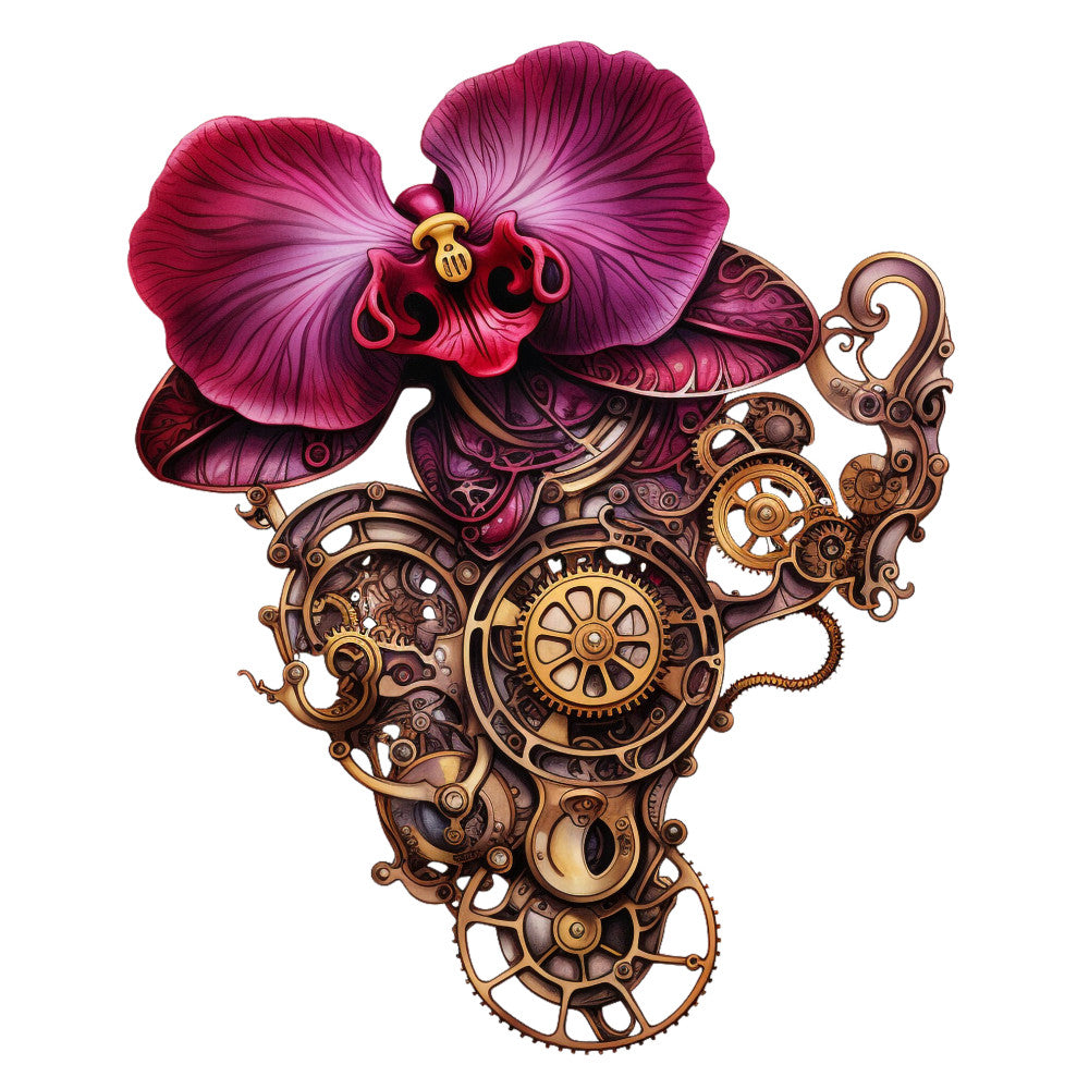 Floral Steampunk Fabric Panel 32 – QuiltingFabricPanels.com