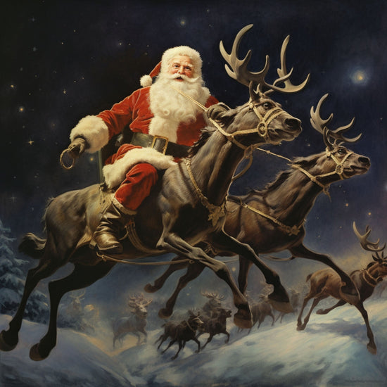Santa Claus Flying Fabric Panel 1 – QuiltingFabricPanels.com