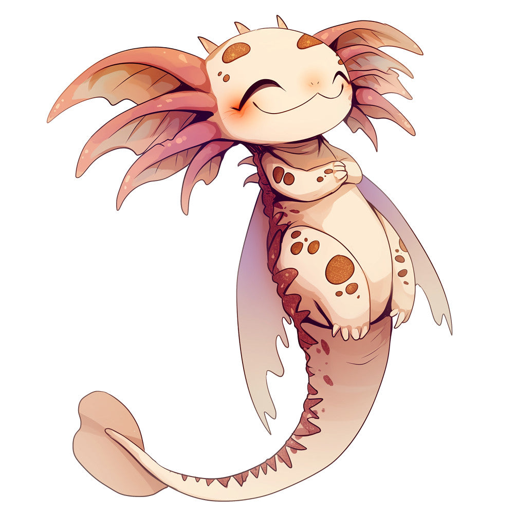 Cartoon Axolotl Fabric Panel 17 – QuiltingFabricPanels.com