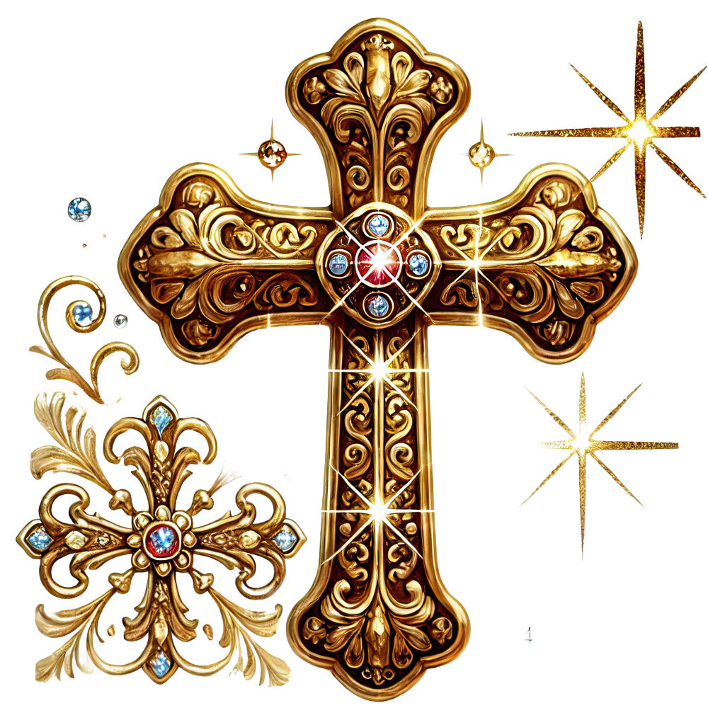 Catholic Symbols Fabric Panel 8 – QuiltingFabricPanels.com