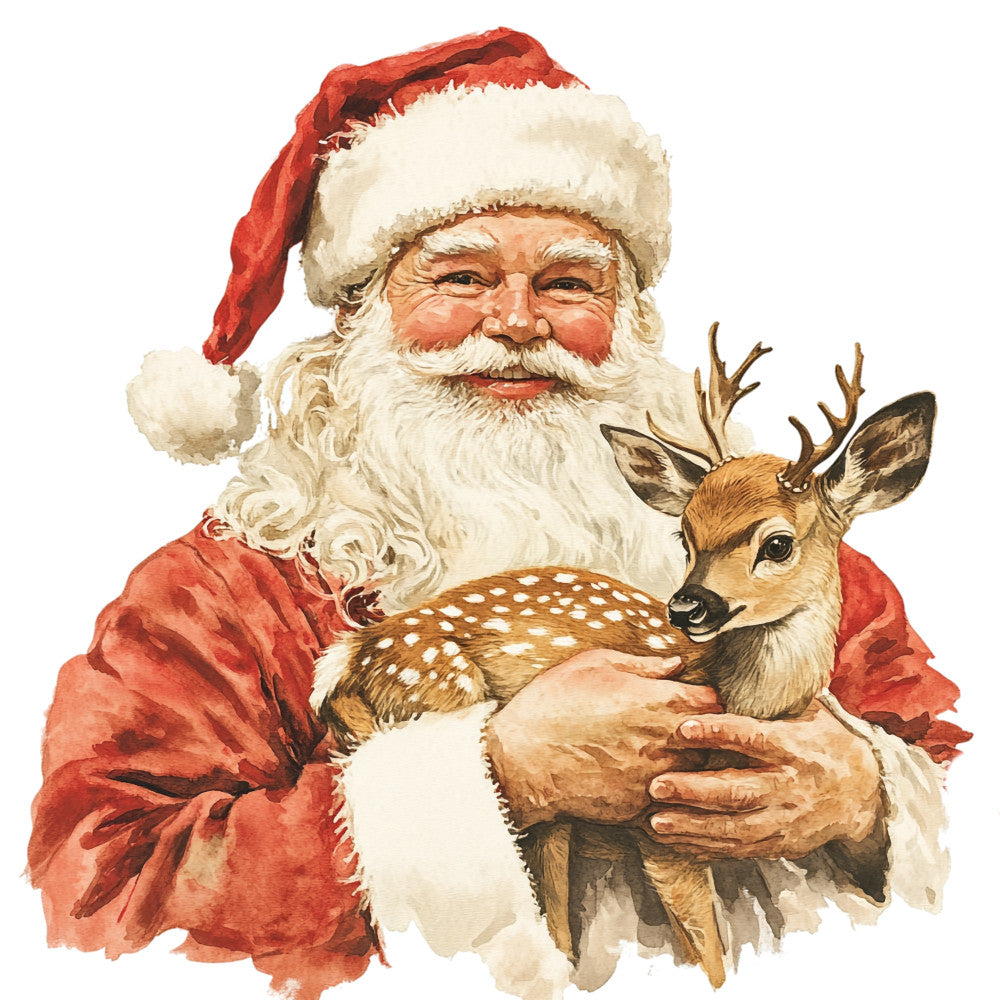 Watercolor Santa Claus Fabric Panel 11 – QuiltingFabricPanels.com
