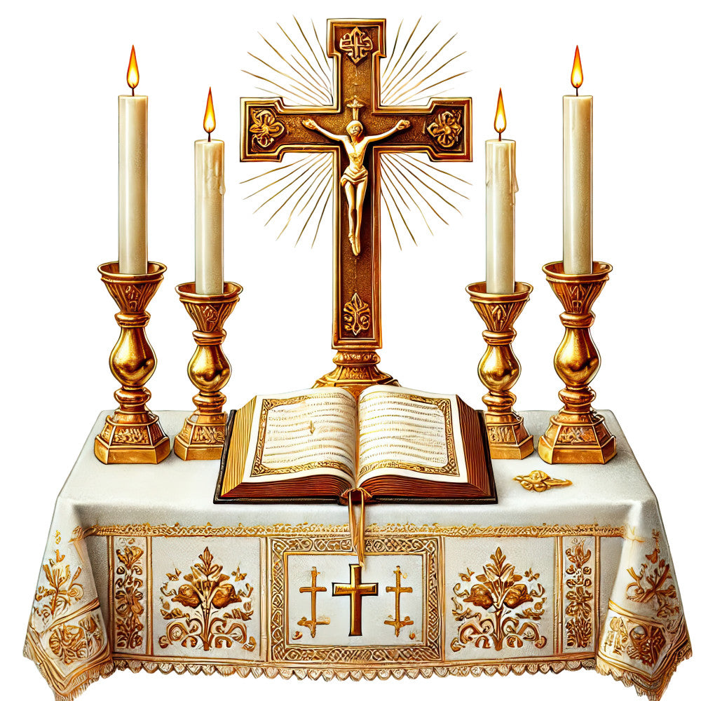 Catholic Symbols Fabric Panel 24 – QuiltingFabricPanels.com