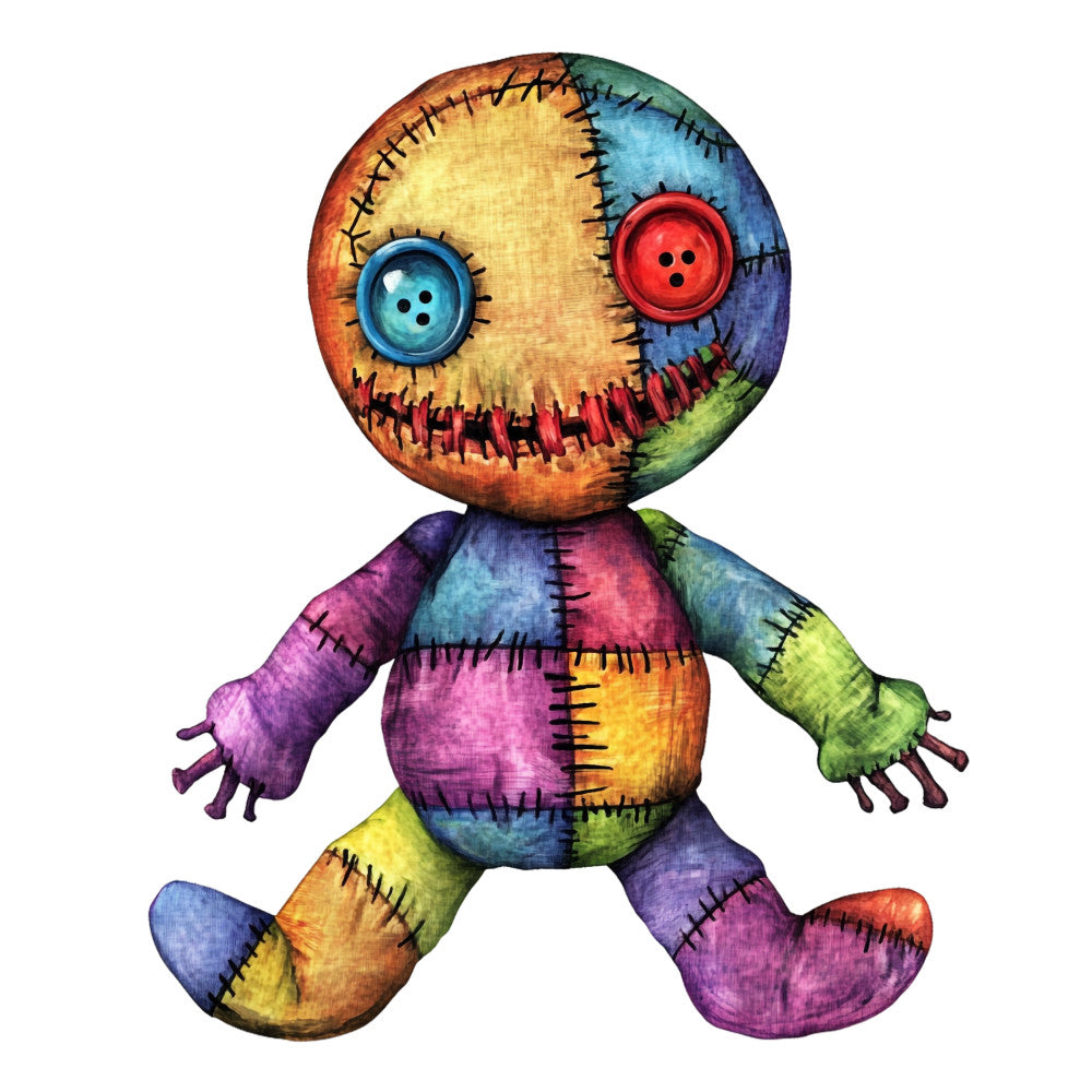 Colorful Voodoo Dolls Fabric Panel 9 – QuiltingFabricPanels.com