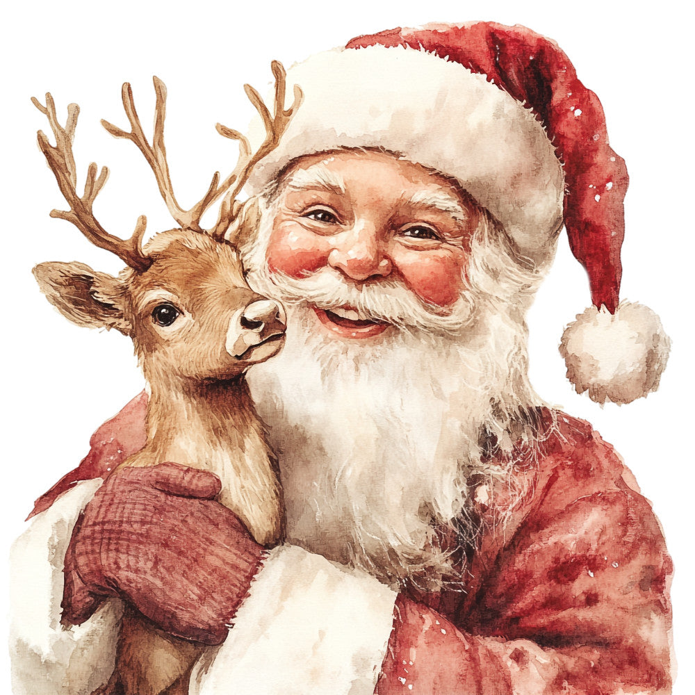 Watercolor Santa Claus Fabric Panel 21 – QuiltingFabricPanels.com