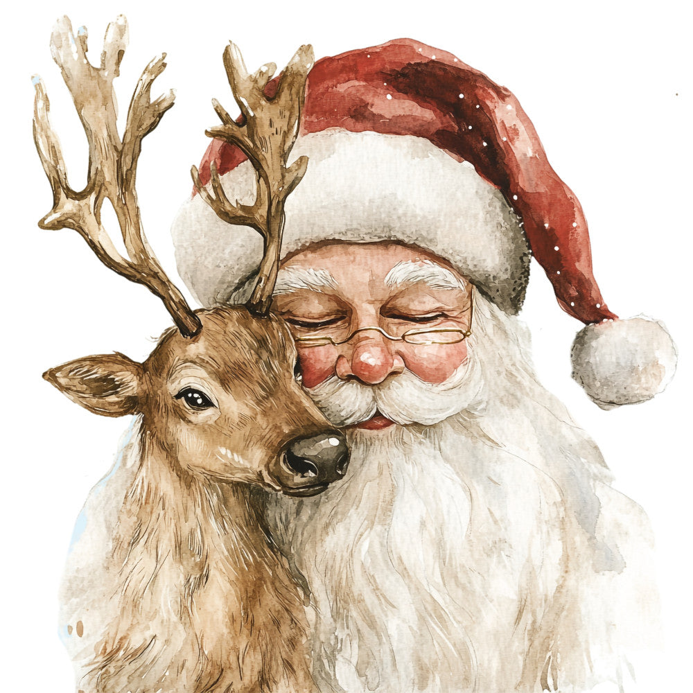 Watercolor Santa Claus Fabric Panel 16 – QuiltingFabricPanels.com