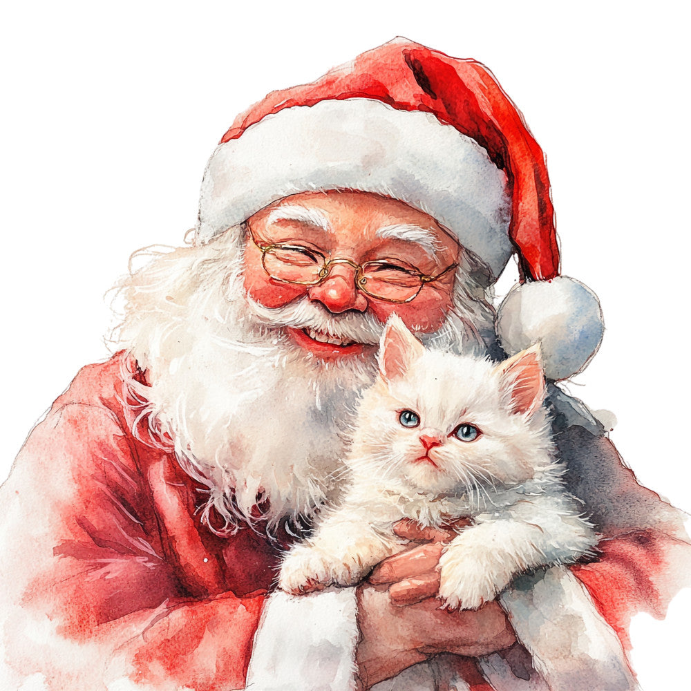 Watercolor Santa Claus Fabric Panel 5 – QuiltingFabricPanels.com