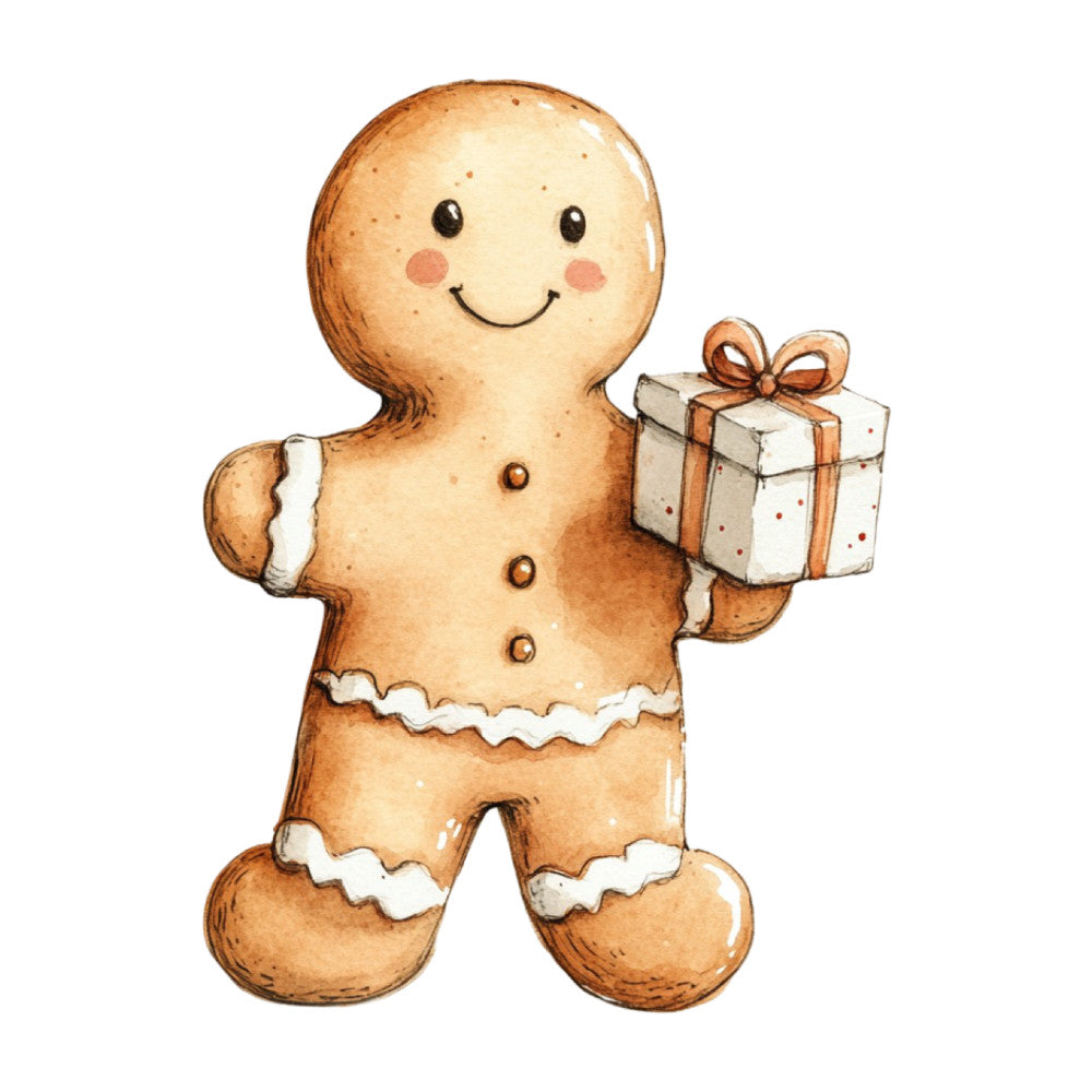 Christmas Gingerbread Man Fabric Panel 7 – QuiltingFabricPanels.com