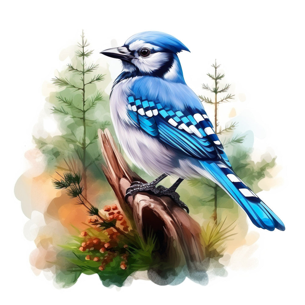 Blue Jay Bird Fabric Panel 10 – QuiltingFabricPanels.com