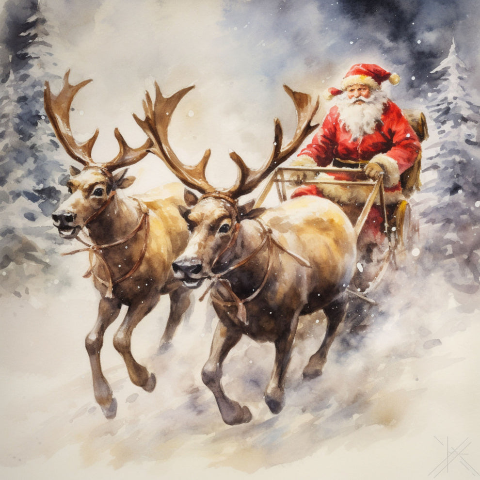 Santa Claus Flying Fabric Panel 3 – QuiltingFabricPanels.com