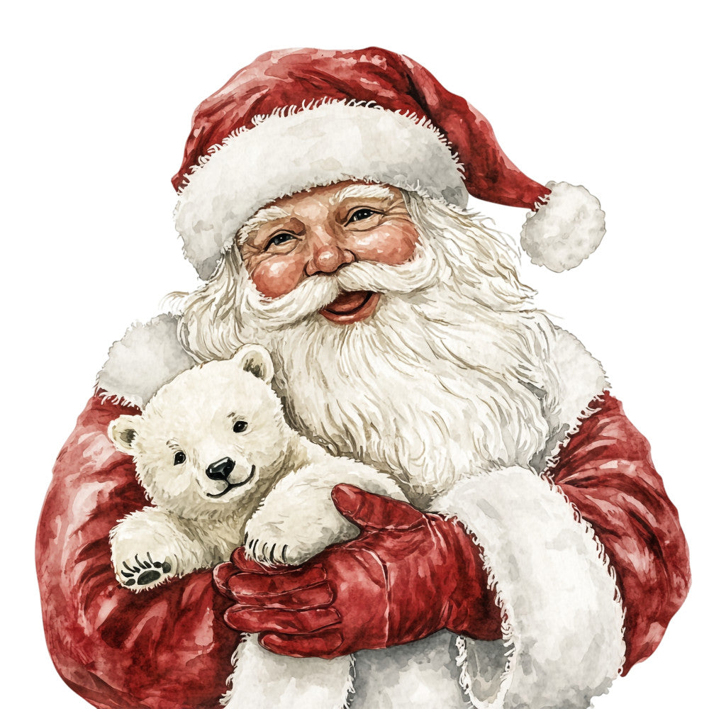 Watercolor Santa Claus Fabric Panel 7 – QuiltingFabricPanels.com