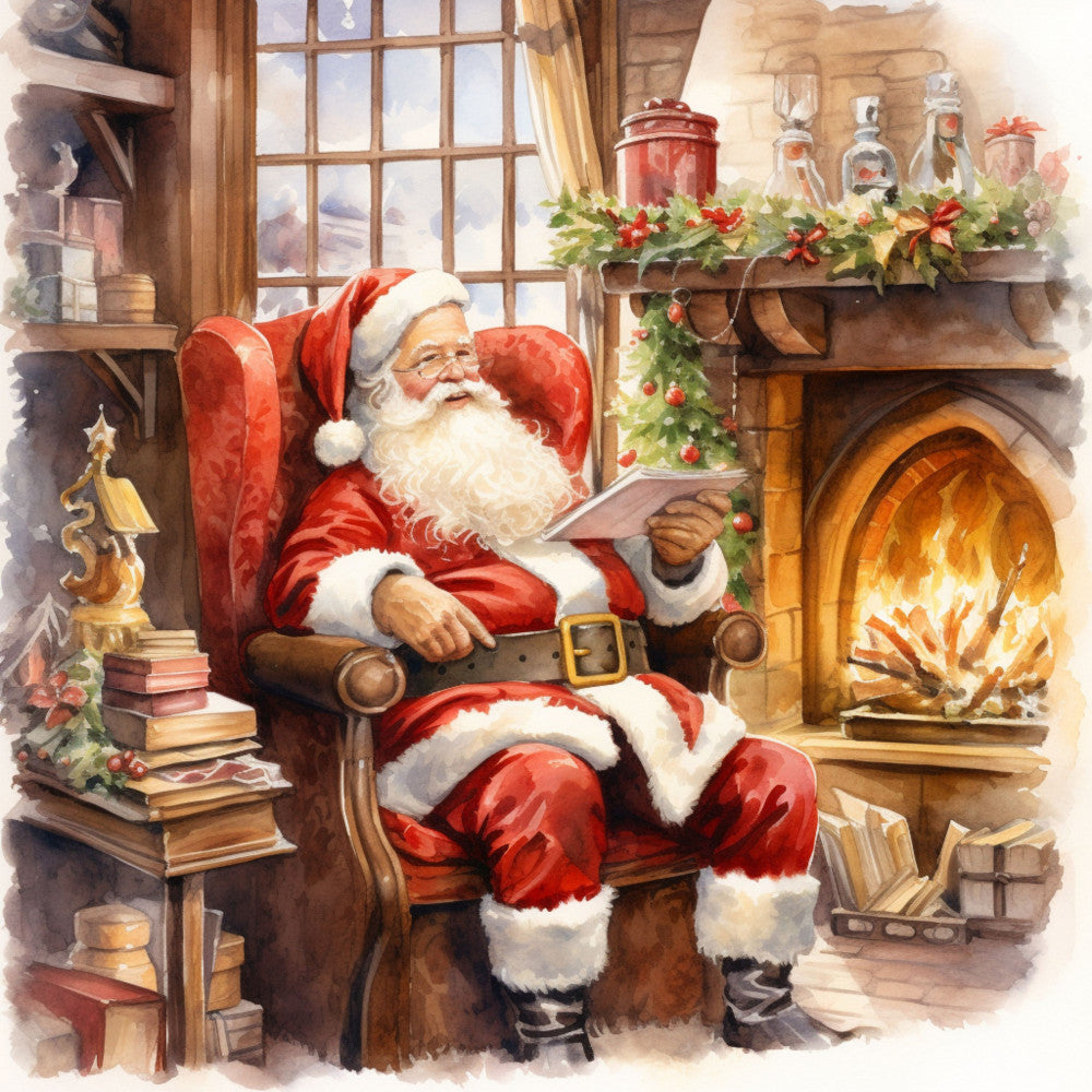 Santa Claus Christmas Scene Fabric Panel 23 – QuiltingFabricPanels.com