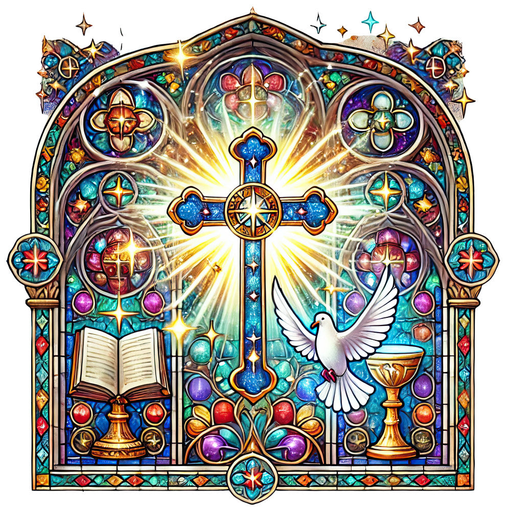 Catholic Symbols Fabric Panel 9 – QuiltingFabricPanels.com